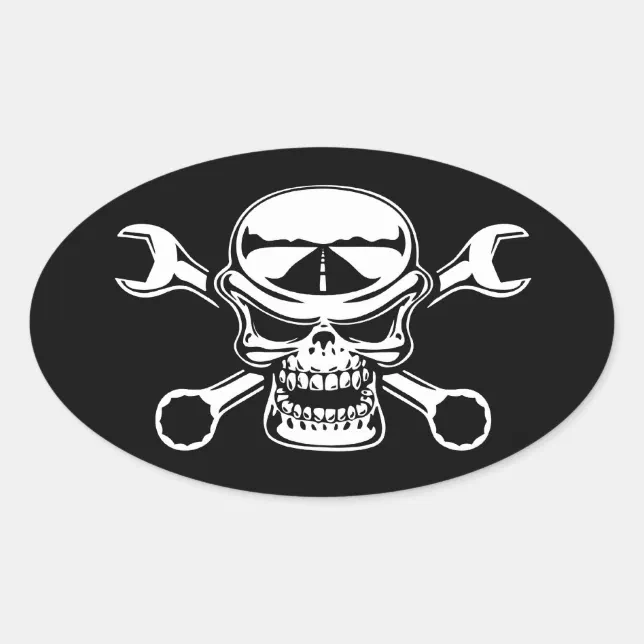 Chromeboy Cross-Wrenches Oval Sticker | Zazzle
