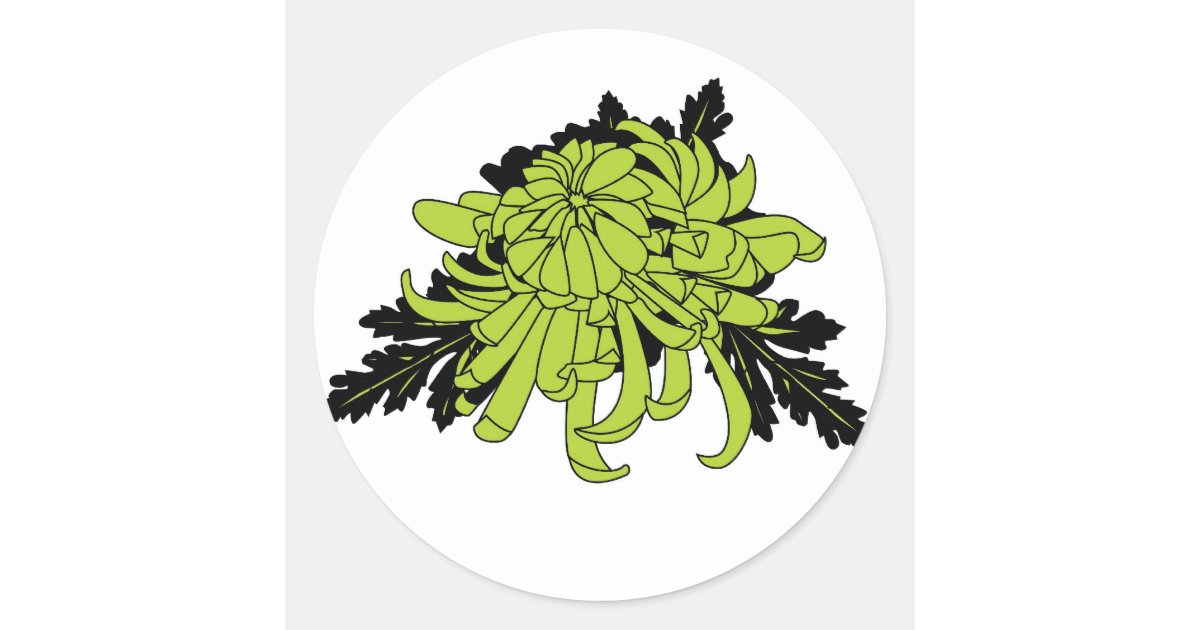 Chrysanthemum Classic Round Sticker | Zazzle