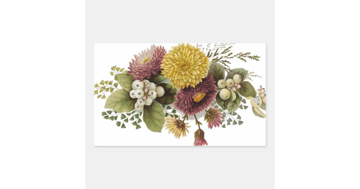 Chrysanthemum Flower Mum Floral Rectangular Sticker | Zazzle