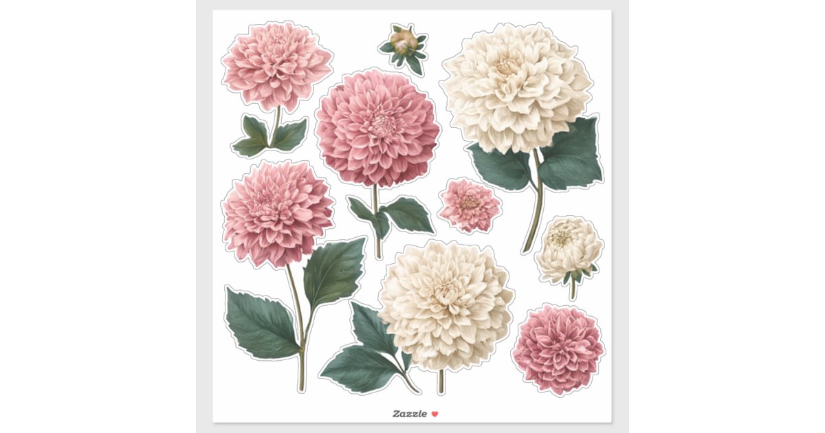 Chrysanthemum Vinyl Cut Stickers | Zazzle