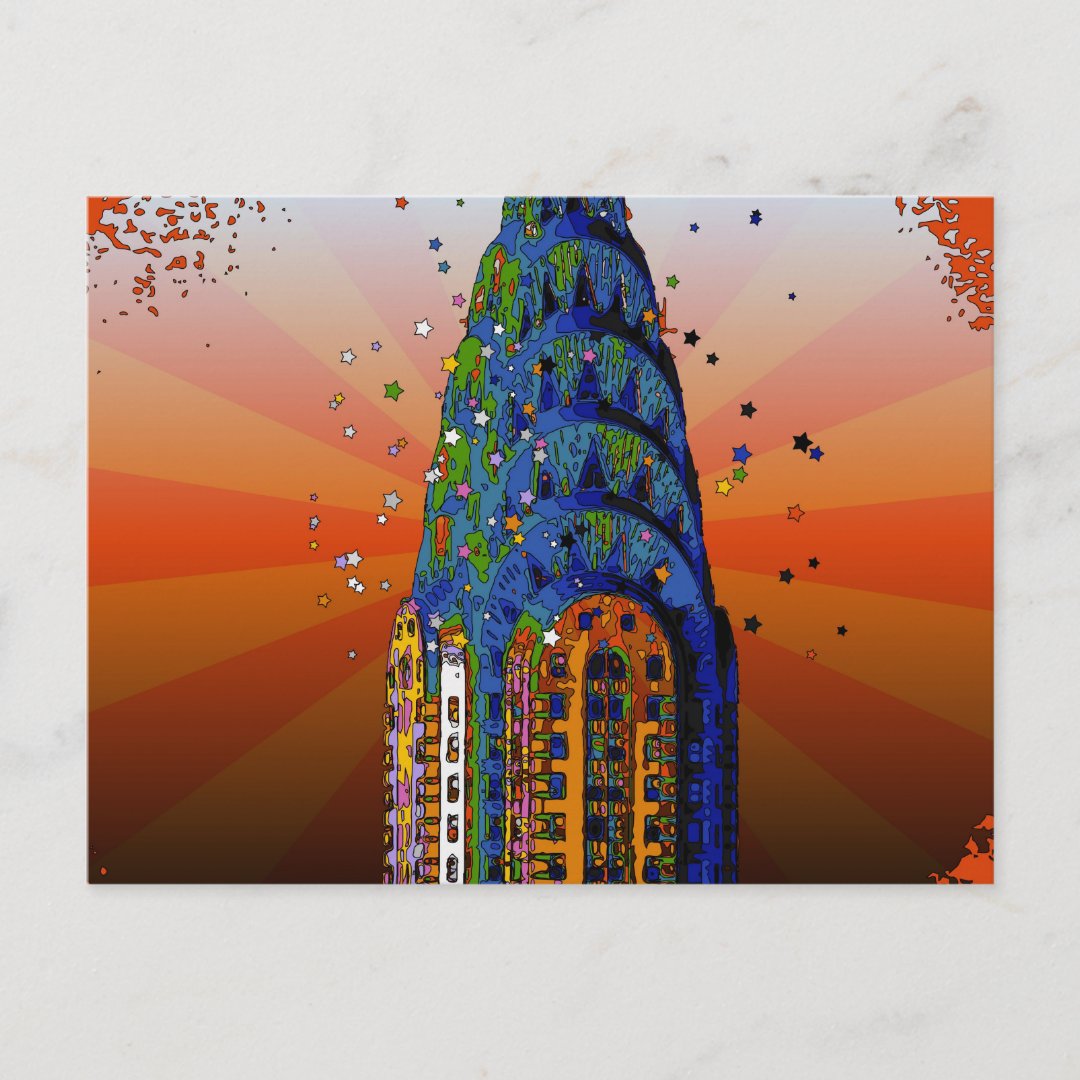 Chrysler Building #5 - Psychedelic Style Postcard | Zazzle