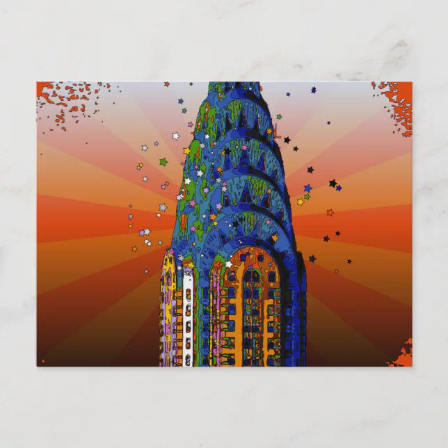 Chrysler Building #5 - Psychedelic Style Postcard | Zazzle