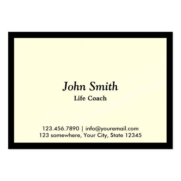 Chubby Black Border Life Coach Business Card