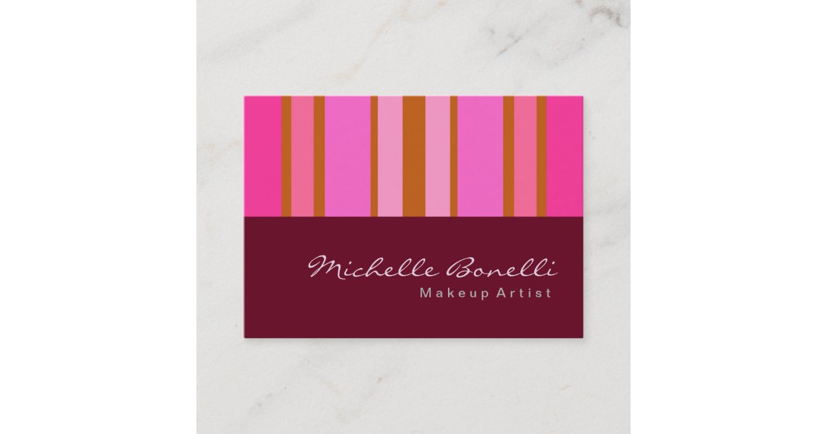 Chubby Makeup Artist Script Pink Feminine Business Card | Zazzle