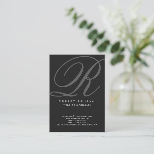 Chubby Modern Calligraphy Monogram Business Card | Zazzle