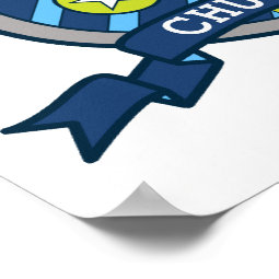 Chuck name meaning letter C bear green crest Poster | Zazzle