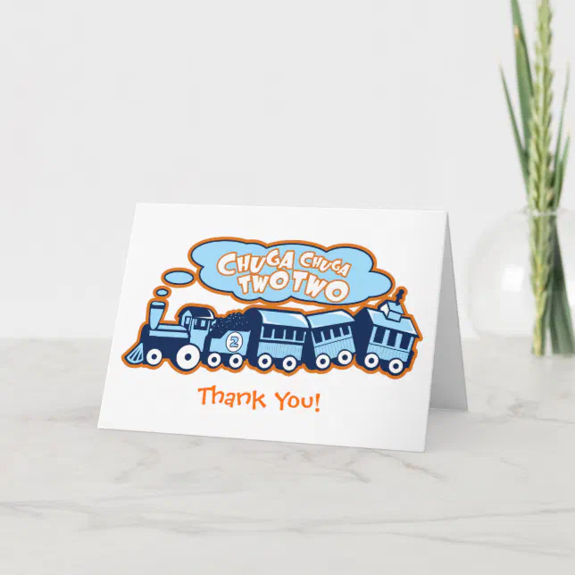 Chuga Chuga Two Two! Thank You Card | Zazzle