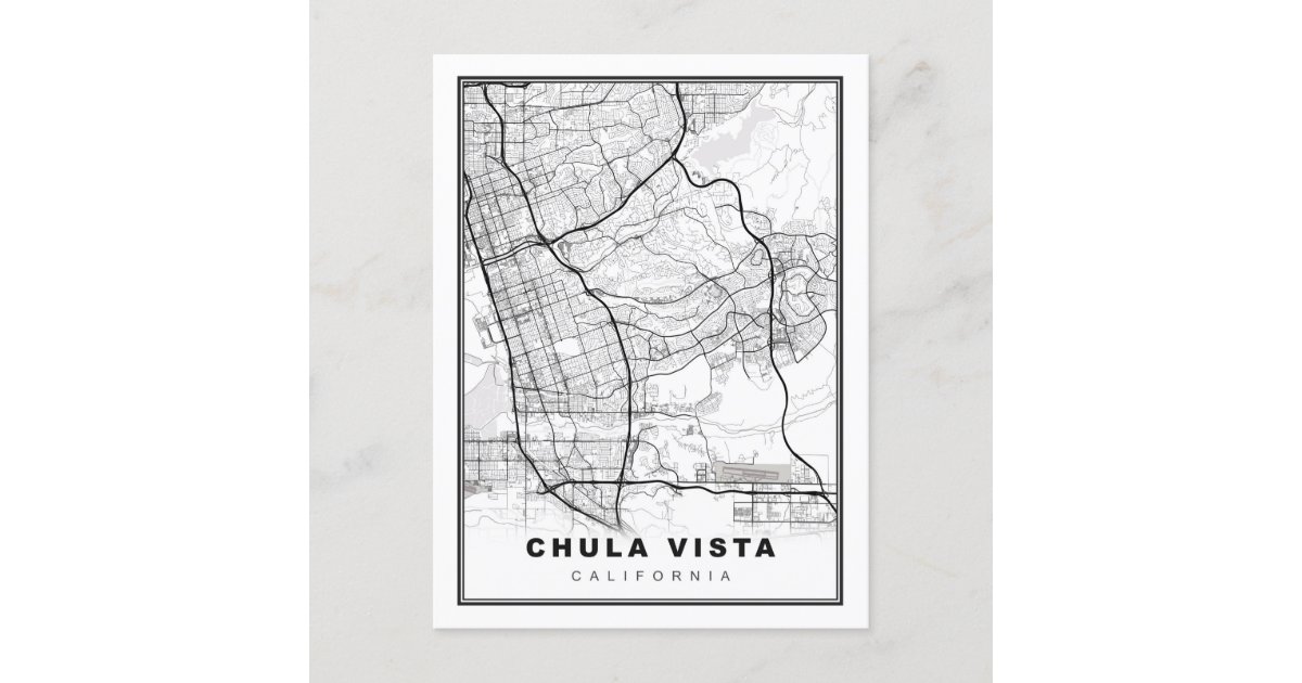 Chula Vista Map Postcard | Zazzle
