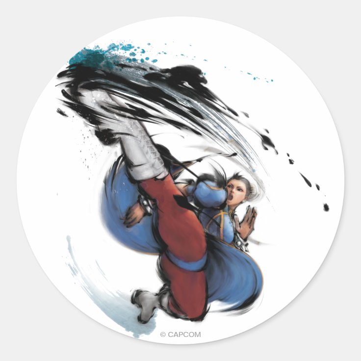 Chun-Li Kick Classic Round Sticker | Zazzle