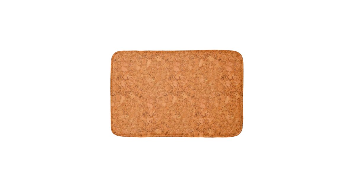 Chunky Natural Cork Wood Grain Look Bathroom Mat | Zazzle