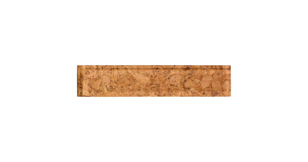 Chunky Natural Cork Wood Grain Look Desk Name Plate | Zazzle