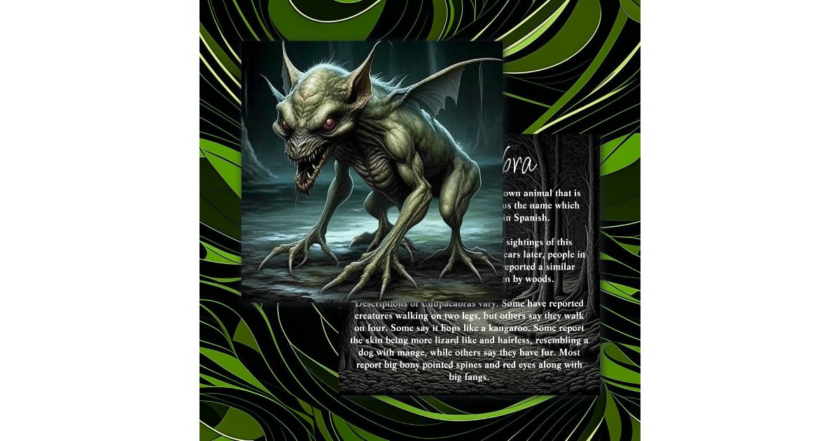 Chupacabra - Cryptid Cards | Zazzle