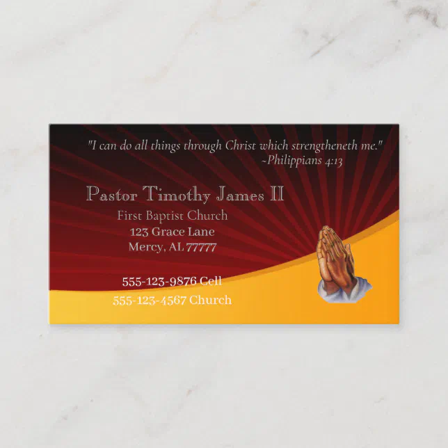 Church and Pastor Business Card | Zazzle