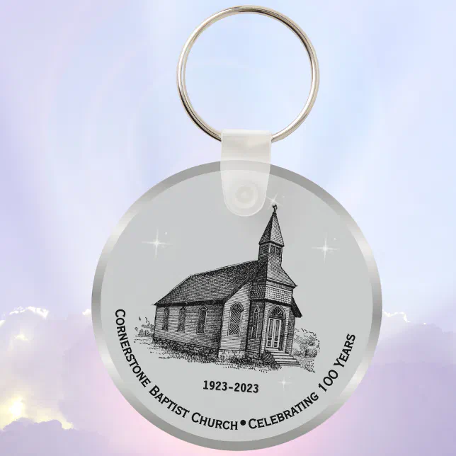 Church Anniversary Souvenir Party Favors Keychain | Zazzle