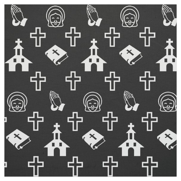 Christian Cross Pattern Fabric | Zazzle