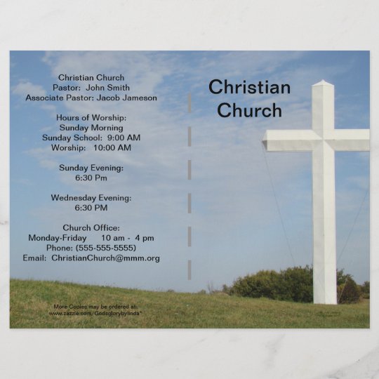 Church Bulletin Customizable Flyer | Zazzle.com