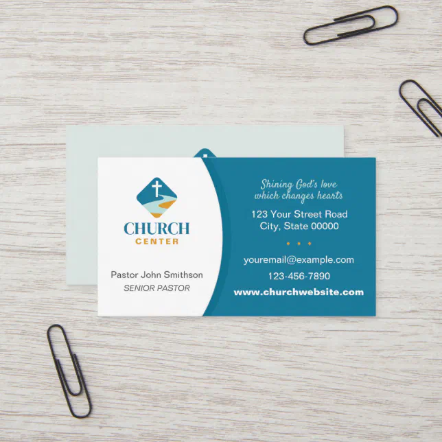 Church Business Card with Christian Cross Design | Zazzle