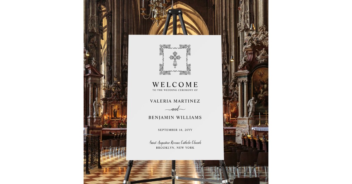 Church Ceremony & Reception Wedding Welcome Sign | Zazzle
