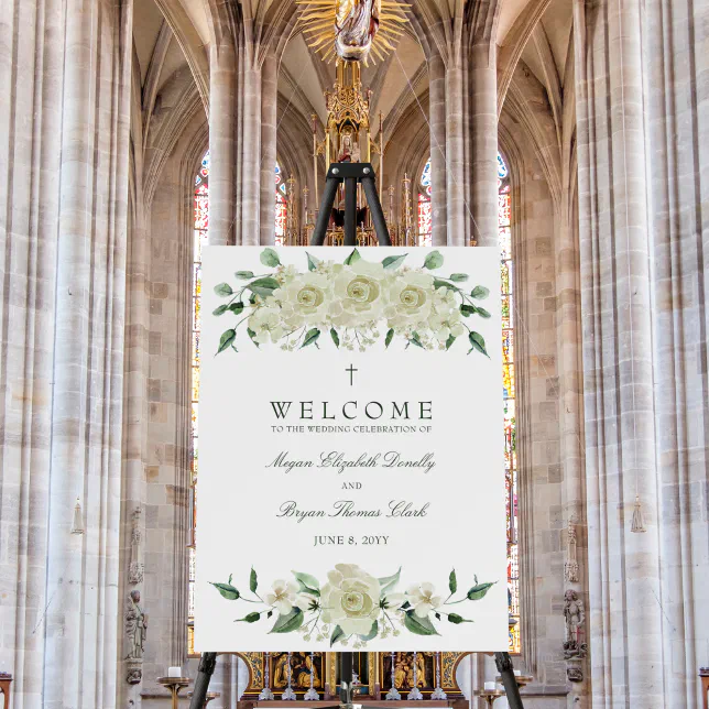Church Ceremony & Reception Wedding Welcome Sign | Zazzle