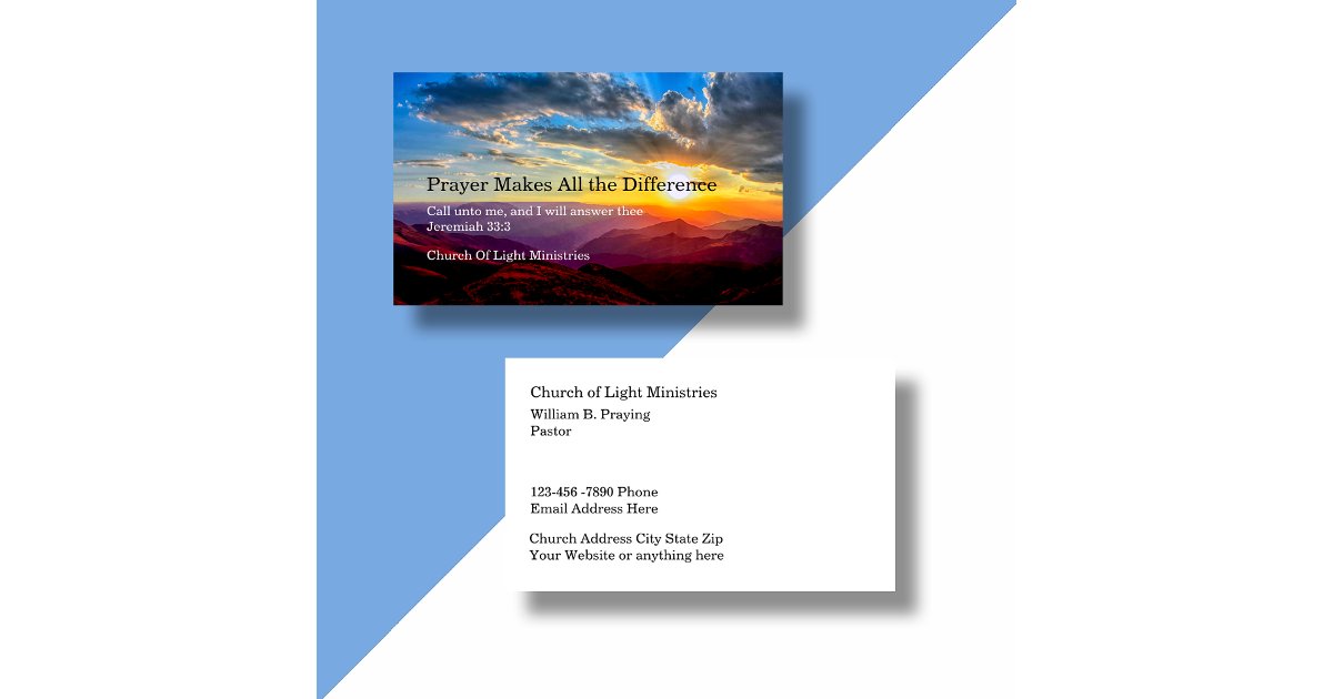 Church Combination Prayer and Business Cards | Zazzle