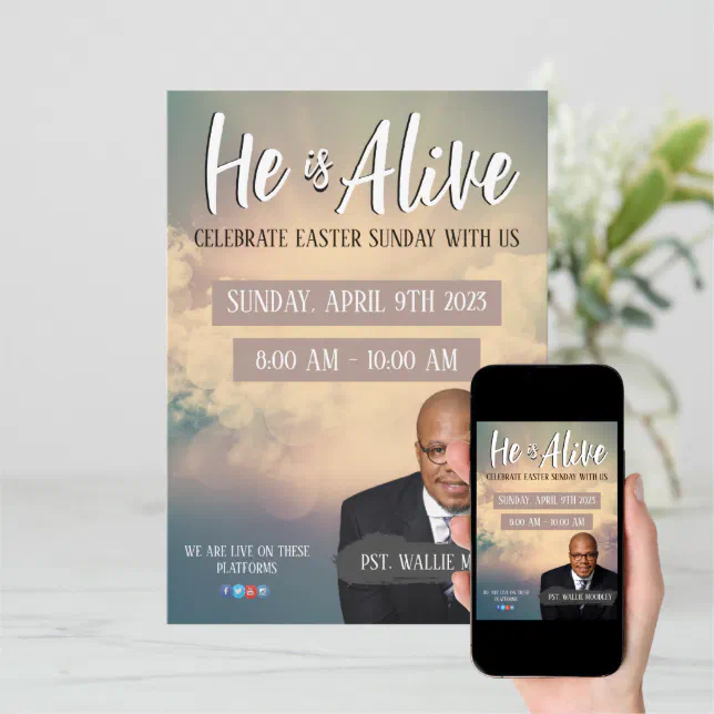 Church Easter Sunday Service Flyer Invitation | Zazzle