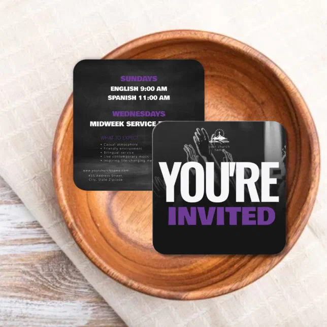 Church Event Invitation Calling Card Template | Zazzle