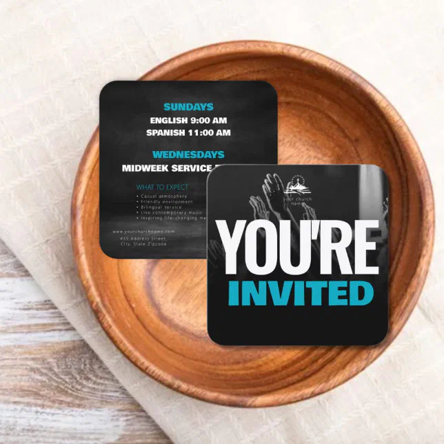 Church Invitation Calling Card Template | Zazzle