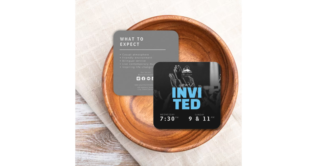 Church Invite Calling Card Template | Zazzle