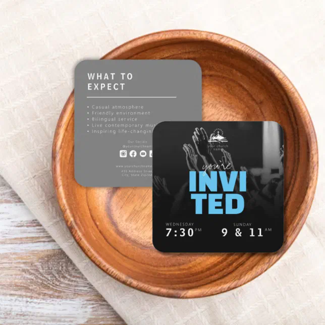 Church Invite Calling Card Template | Zazzle