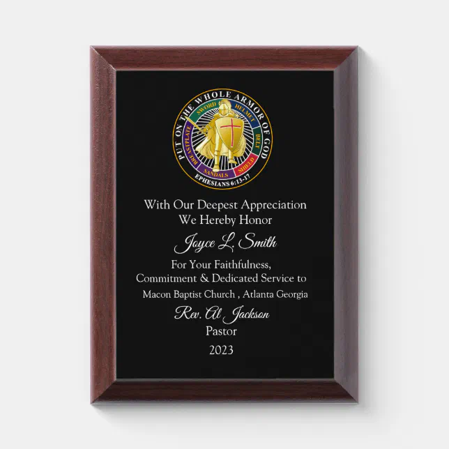 Church Member Appreciation Award Plaque | Zazzle
