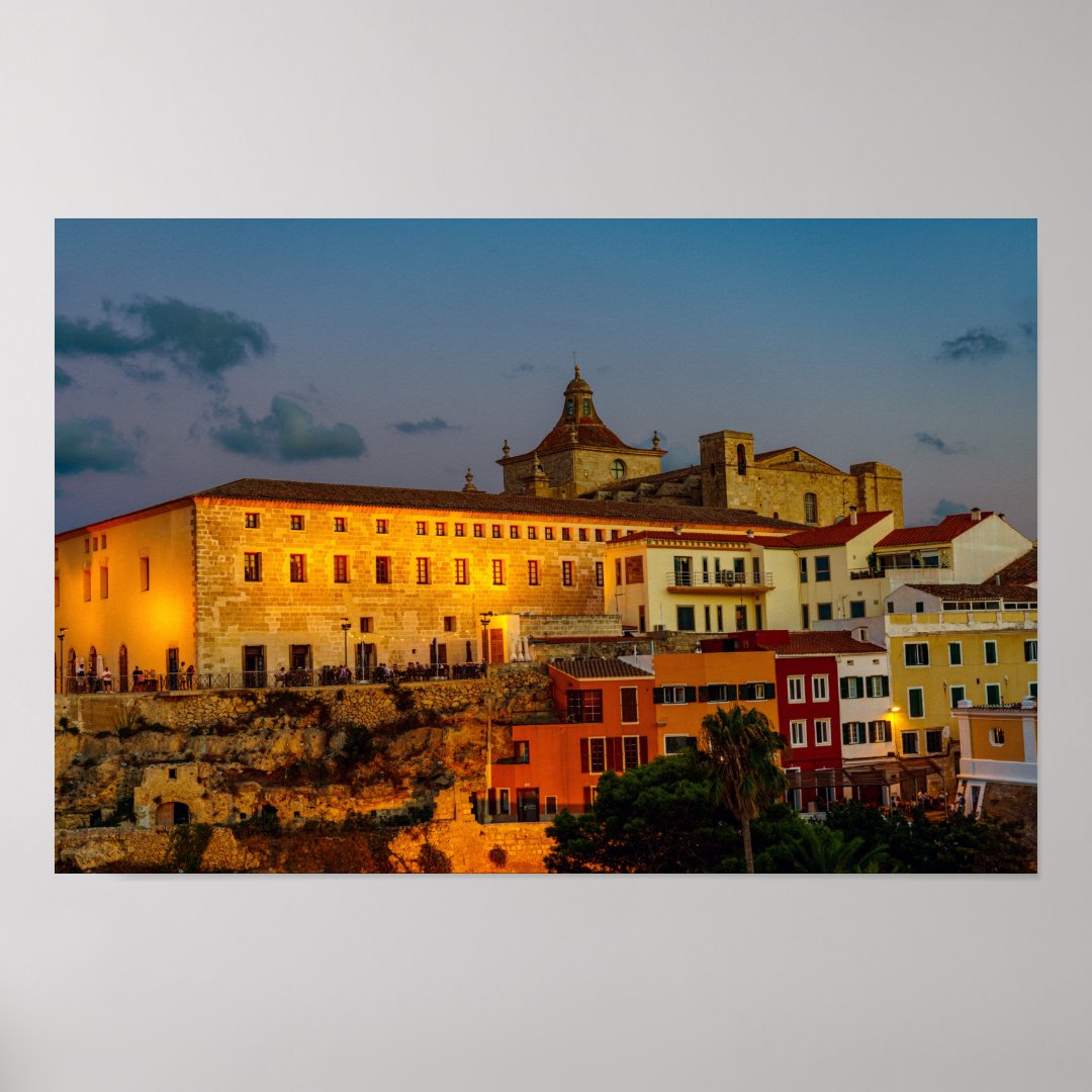 Church of Carmen at dusk - Mahon, Menorca Poster | Zazzle