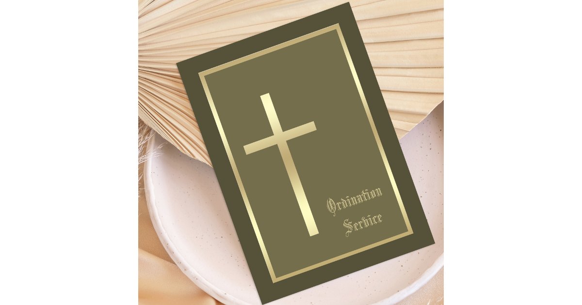 Church Ordination Invitation Cross Invitation | Zazzle