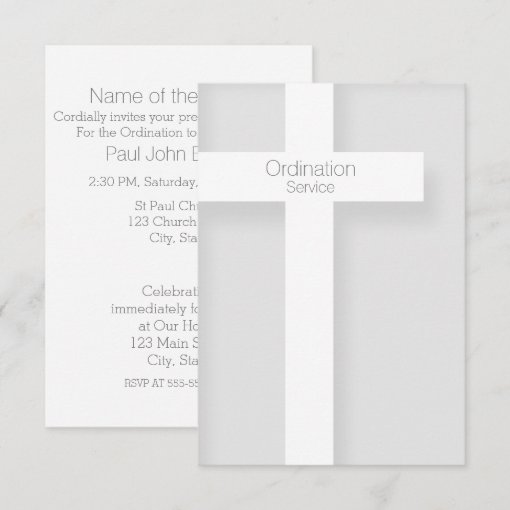 Church Ordination Modern Invitation Cross 1 | Zazzle