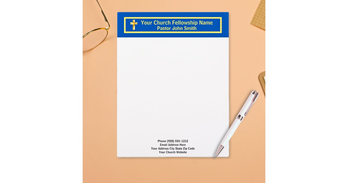 Church Pastor Classy Gold Letterhead | Zazzle