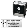 Church Pastor Silver Cross Business Self-inking Stamp | Zazzle