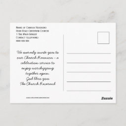 CHURCH REUNION CELEBRATION Reopening INVITATION Postcard | Zazzle