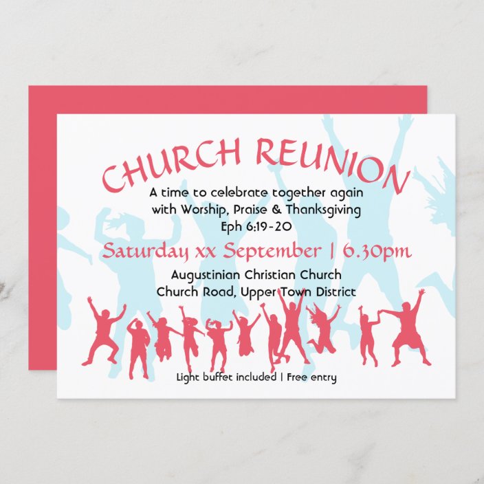 CHURCH REUNION Modern Customizable Deep Pink Invitation | Zazzle.com