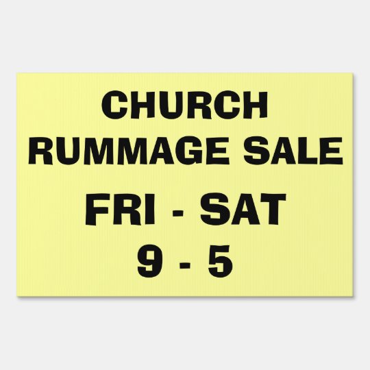 CHURCH RUMMAGE SALE YARD SIGN | Zazzle.com