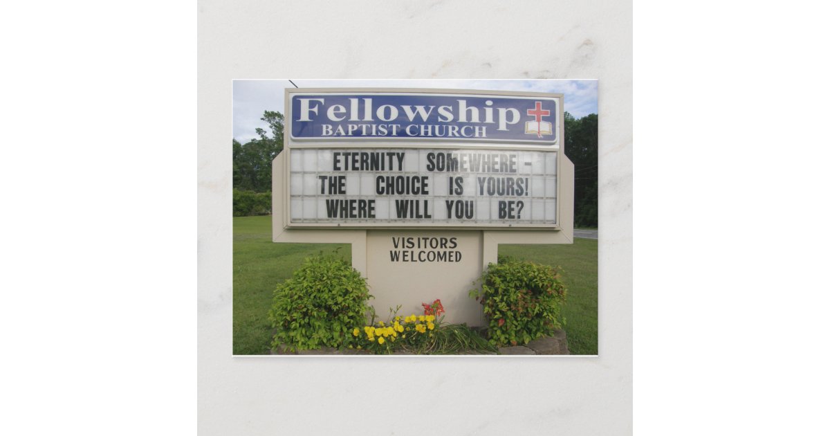 Church Sign Postcard | Zazzle