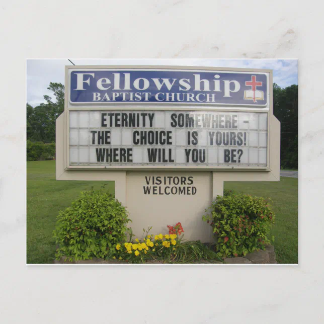 Church Sign Postcard | Zazzle