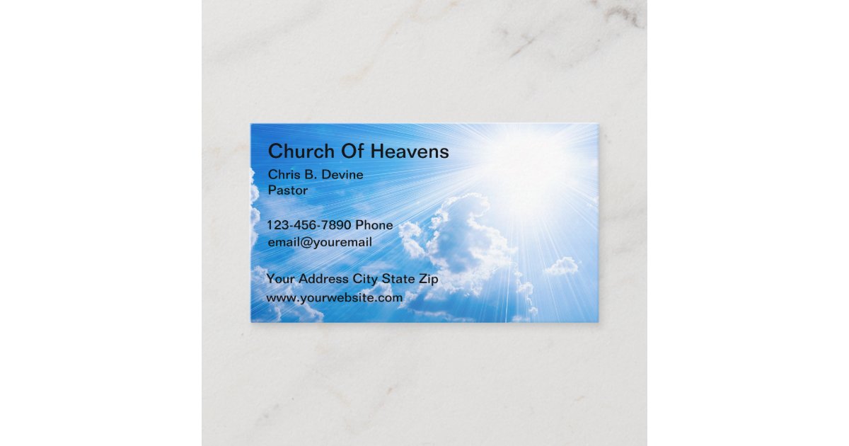 Church Sky Sun Light Beams Business Cards | Zazzle