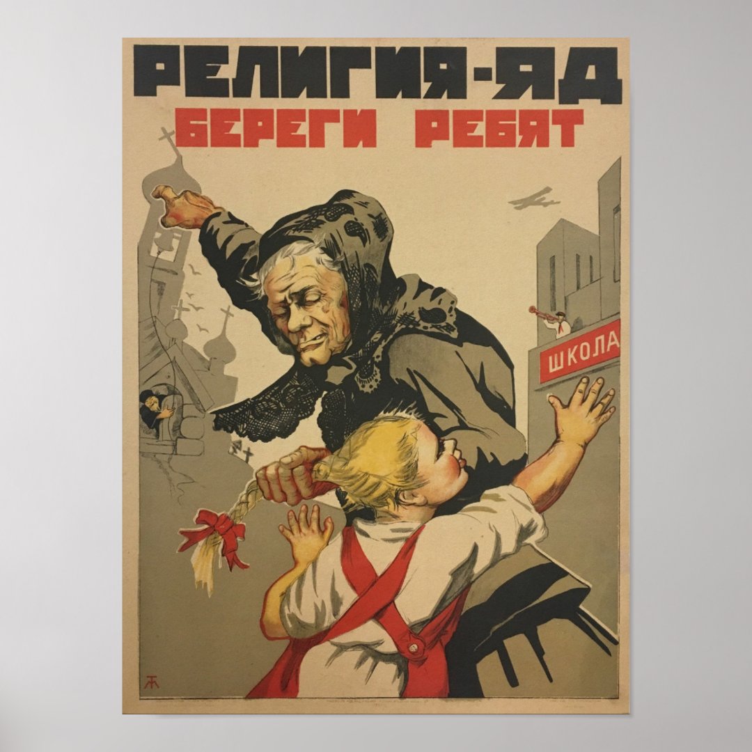 Church/State Soviet Propaganda Poster | Zazzle