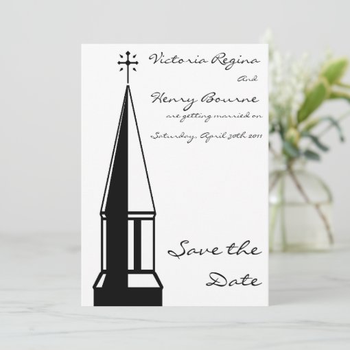 Church Steeple Save the Date Invitation | Zazzle
