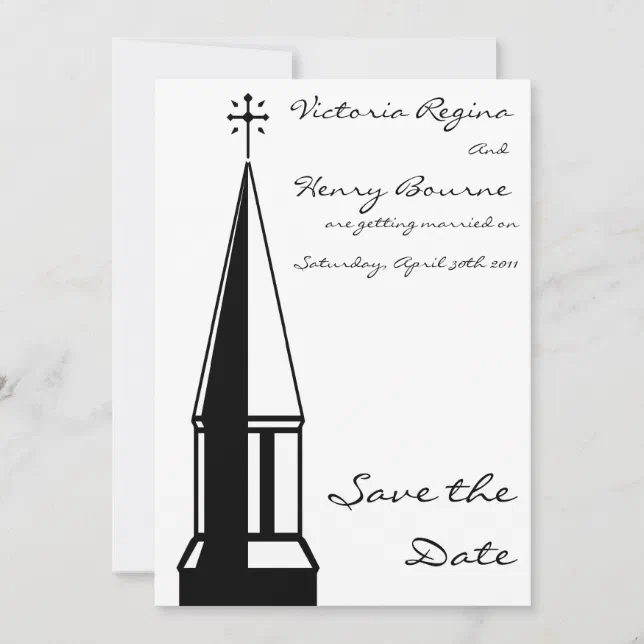 Church Steeple Save the Date Invitation | Zazzle