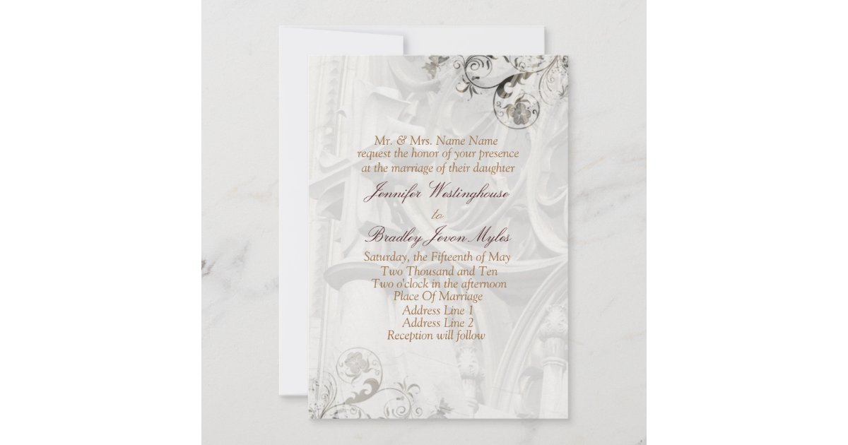 Church Wedding Invitations Templates | Zazzle