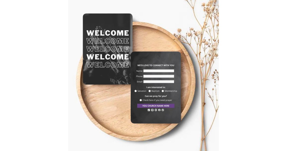 Church Welcome Connection Card Template | Zazzle
