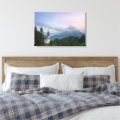 Church with Alps mountains at sunset Canvas Print | Zazzle