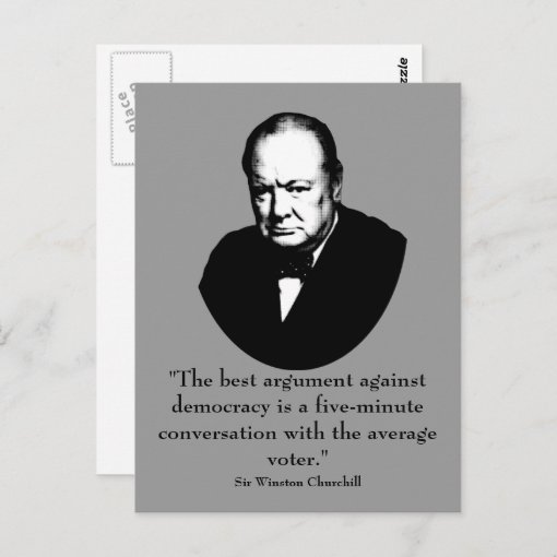 Churchill and Funny Quote Postcard | Zazzle