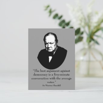 Churchill and Funny Quote Postcard | Zazzle