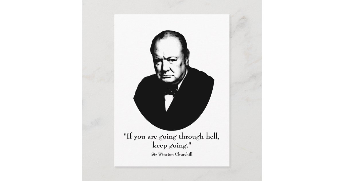 Churchill and Quote Postcard | Zazzle
